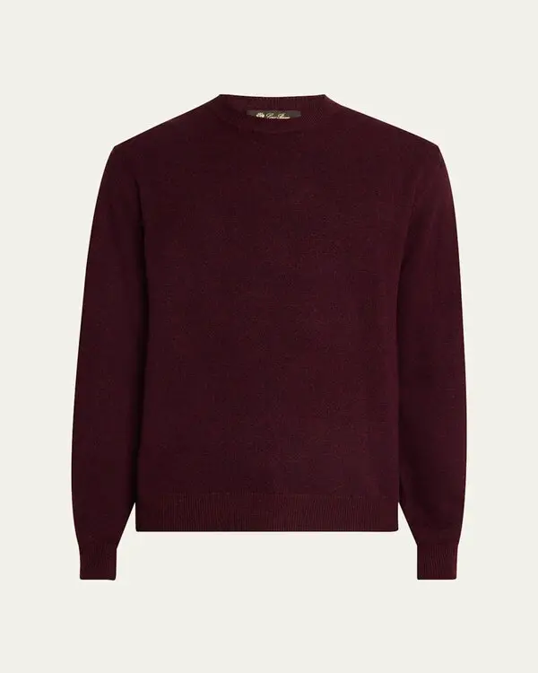 Loro Piana Colonno Cashmere And Silk Crewneck Sweater - J1ve Cherry Liquer