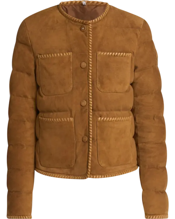 Moncler Lassay Quilted Suede Jacket
