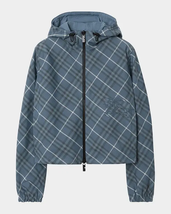 Burberry Check Hooded Zip Jacket - Pewter Ip Check