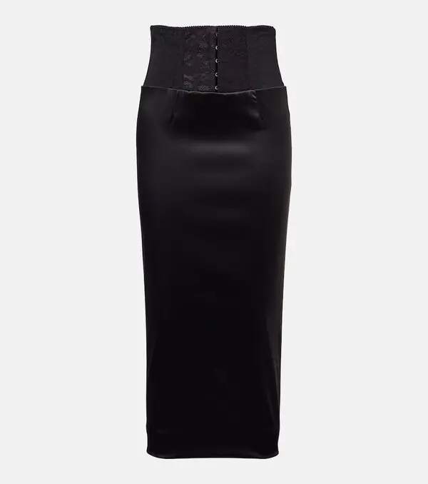 Dolce & Gabbana Corset Satin Midi Skirt