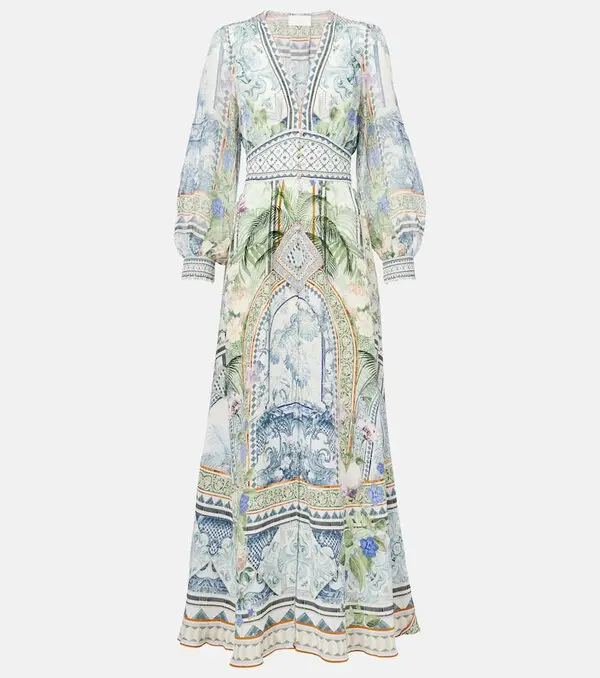 Camilla Printed Silk Crêpe De Chine Maxi Dress - Multicoloured