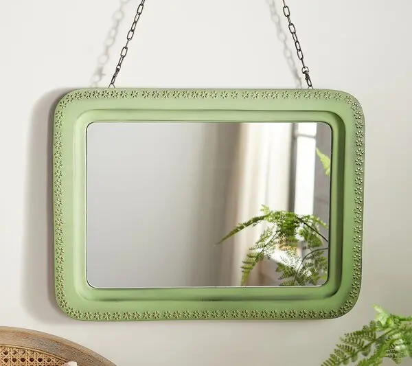 HOUSE NO. 9 BY HOME LOVE As Is House No.9 Home Love Debossesd Iron Mirror W/floral