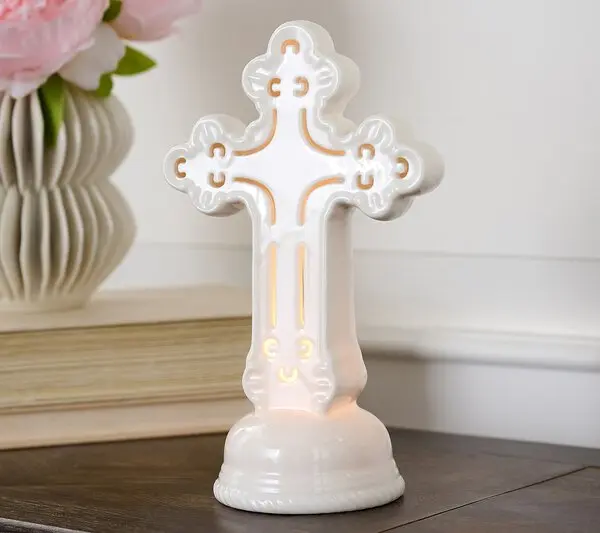 VALERIE PARR HILL As Is 8' Illuminated Porcelain Cross Valerie