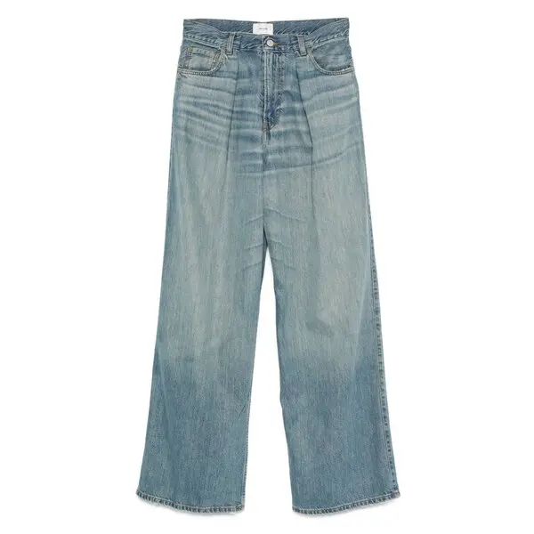 HAIKURE Pleated High-waist Jeans - Blue