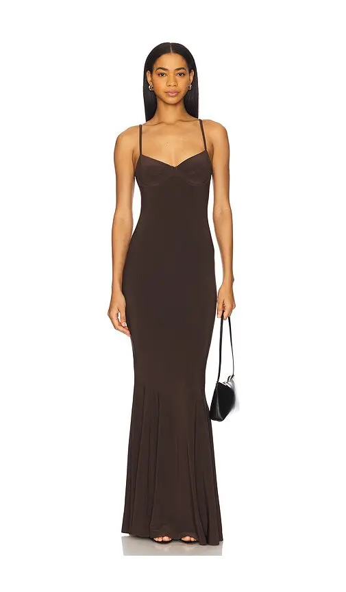 Norma Kamali Underwire Fishtail Gown - Chocolate