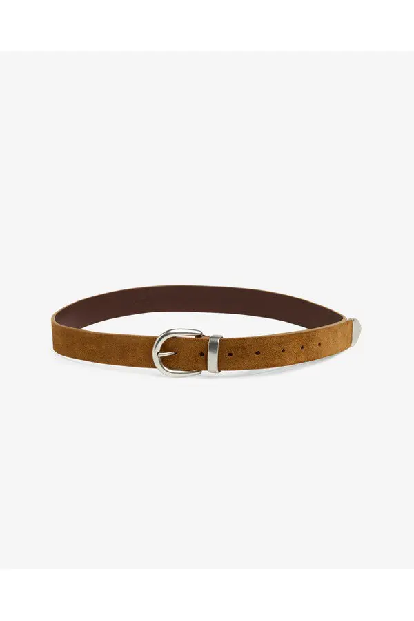 7 For All Mankind Italian Suede Belt - Beige