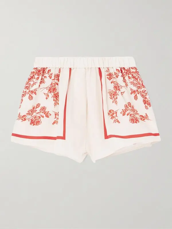 Magda Butrym Floral-print Voile Shorts - Neutrals