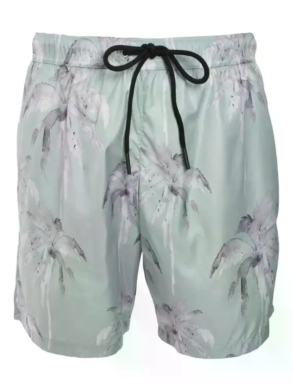 MAUNA KEA Palm Tree-print Swim Shorts - Green