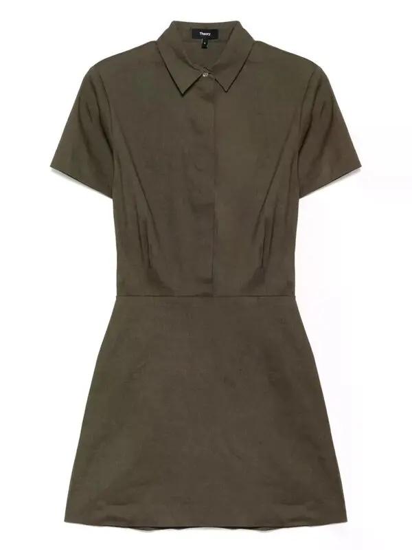 Theory Short Sleeve A-line Dress - Green