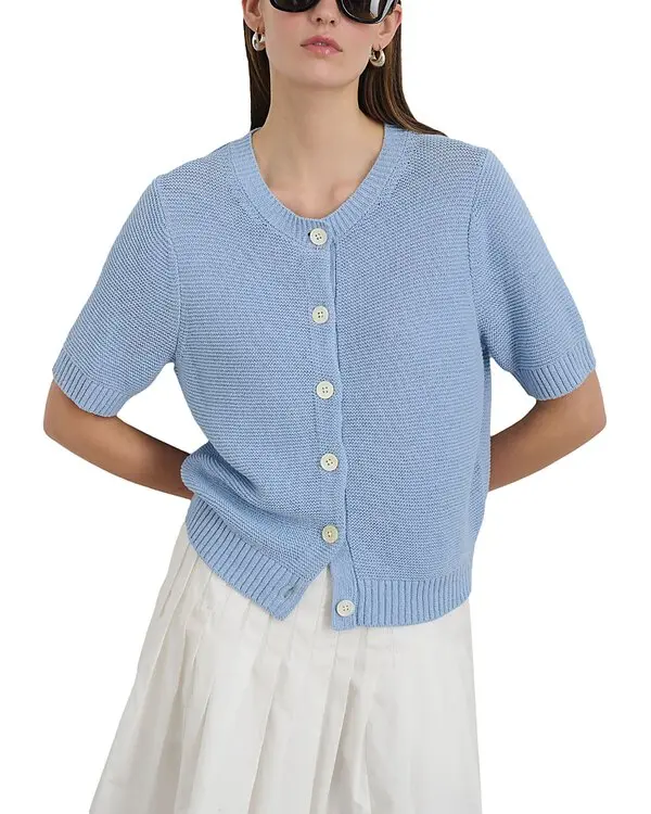 ALEX MILL Elle Linen Cotton Sweater - Hydrangea