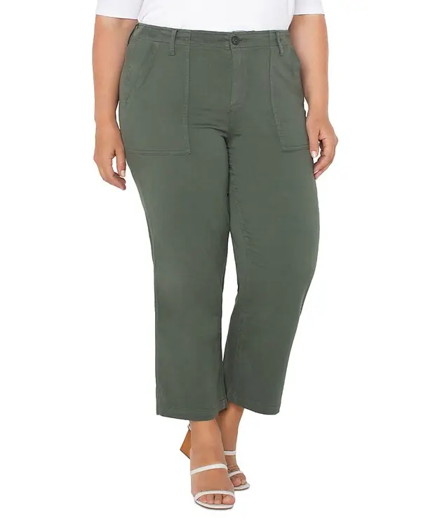 LIVERPOOL Cropped Cargo Pants - Moss Green