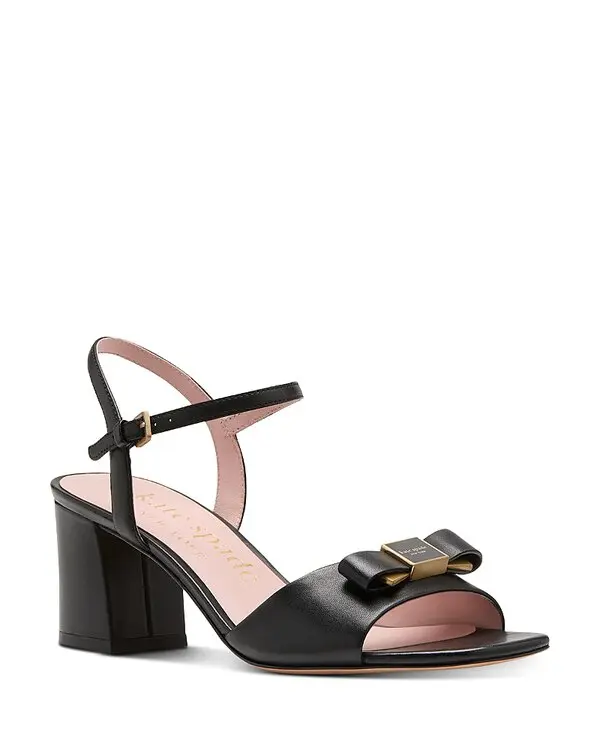 Kate Spade New York Bowdie Mid Heel Sandals - Black