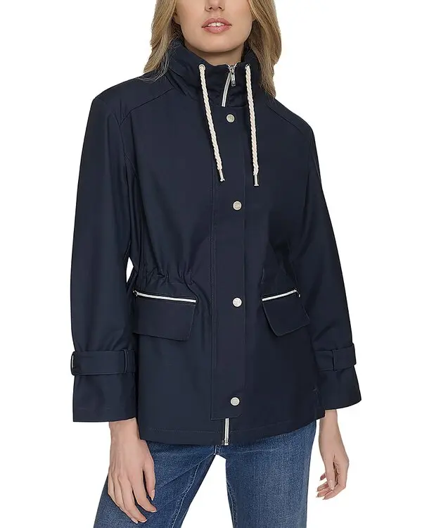 Cole Haan Oversized Pinstripe Rain Jacket