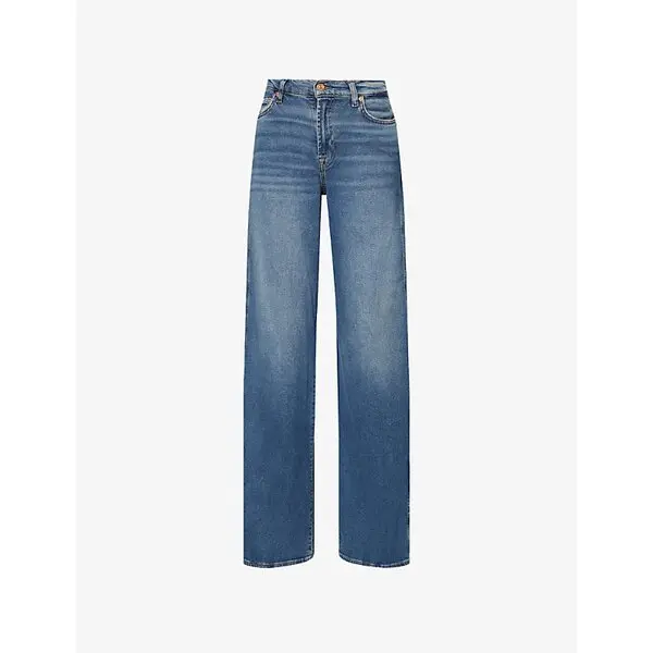 7 For All Mankind Lotta Flared Stretch-denim Blend Jeans - Sea Level