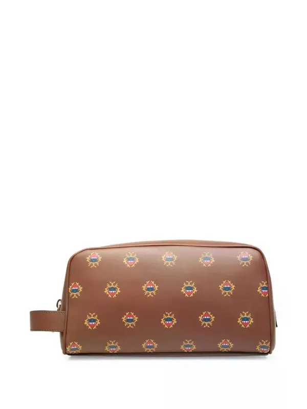 Bally Decorative-Print Wash Bag In Brown 50% Off Editorialist