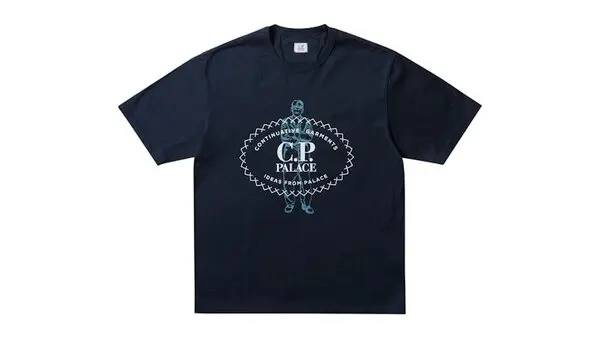 PALACE X C.p. Company Mercerized Jersey 30/2 Twisted T-shirt - Navy Blue