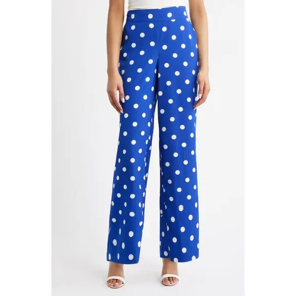 Anne Klein Abstract Print Wide-leg Pants