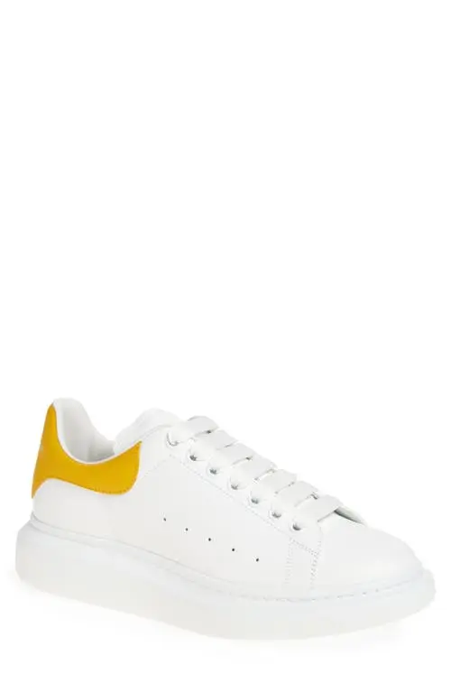 Alexander McQueen Oversized Leather Sneakers - Off White/ Yellow