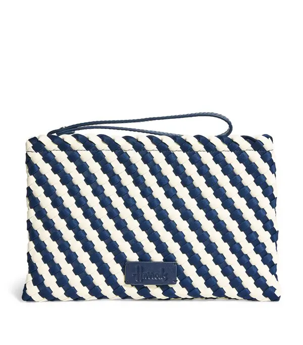 Harrods Recycled Neoprene Woven Pouch - Navy