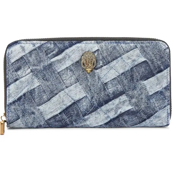 Kurt Geiger Eagle Leather Zip Around Wallet Navy Editorialist