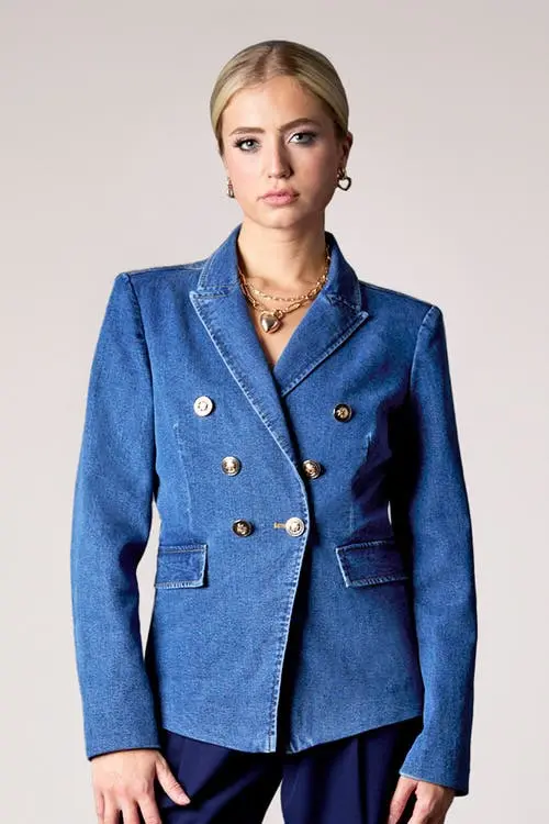 BLUE REVIVAL Blake Double-breasted Recycled Blazer