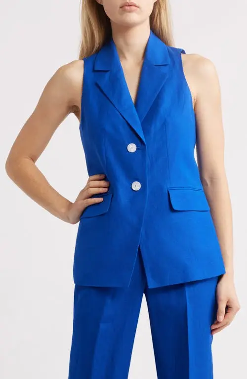 Anne Klein Linen-blend Vest