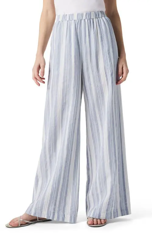 Splendid Raegan Stripe Wide Leg Pants - White/ Seaport