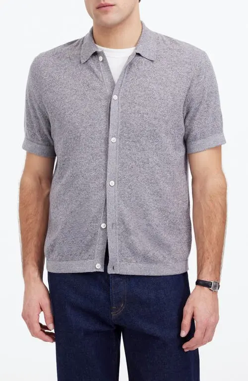 Madewell Marled Cotton Button-up Sweater Polo - Grey Marl