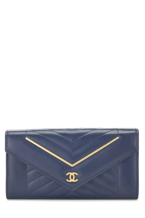 Chanel Reverse Chevron Lambskin Wallet