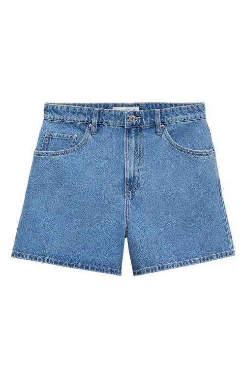 Mango Zoey High Waist Denim Shorts - Medium Blue