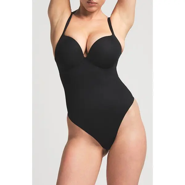 SKIMS Ultimate Body Push-up Thong Bodysuit - Onyx