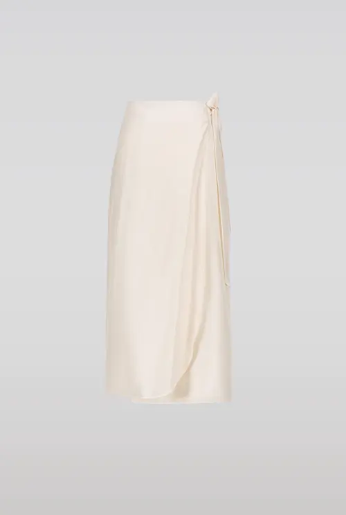 SAEMDI Raw Silk Wrap Skirt