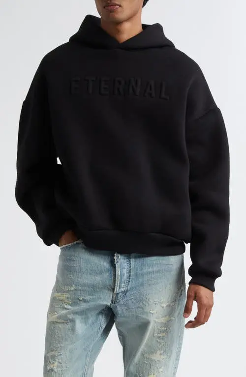 Fear Of God Embossed Logo Hoodie - Black