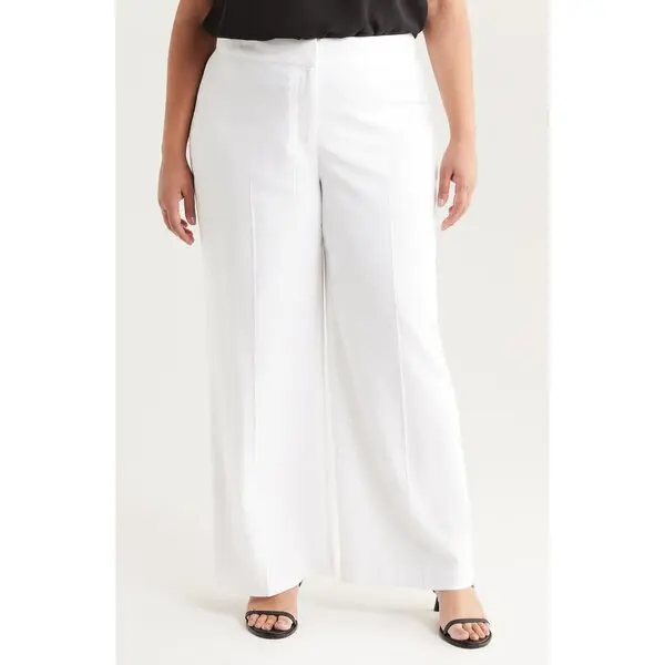 TAHARI ASL Wide Leg Pants - White