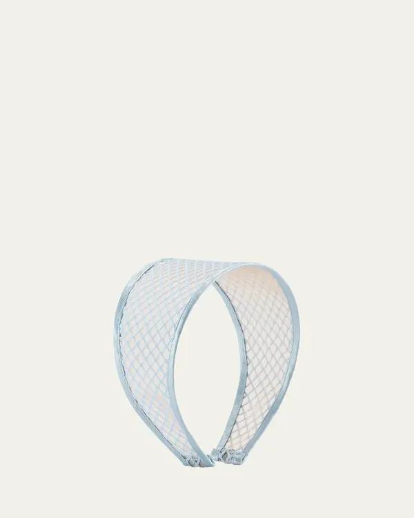 LELET NY Giselle Fishnet Wide Headband - Sky Blue