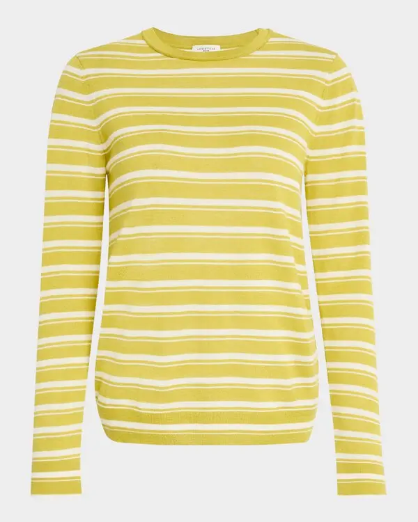 Lafayette 148 New York Striped Silk-linen Sweater