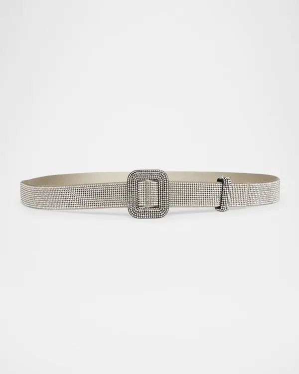 Benedetta Bruzziches Venus Buckle Embellished Belt - Crystal On Silver