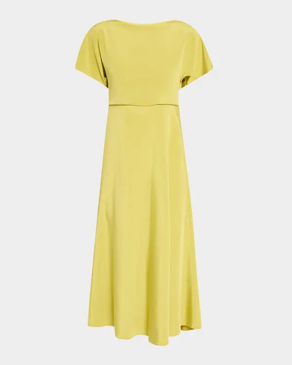 Lafayette 148 New York Solid Satin Midi Dress