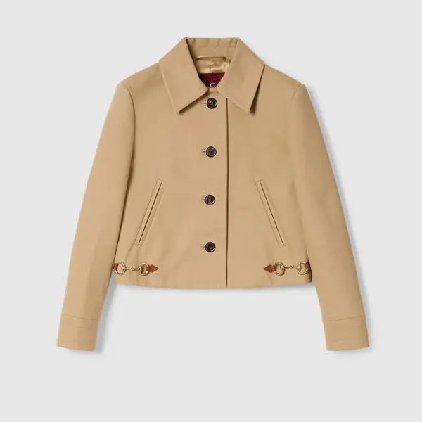 Gucci Cotton Drill Jacket With Horsebit Detail