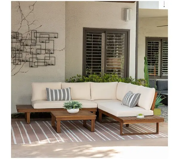 LINON Home Skypark Outdoor 4pc Lovseat Corner T Able Set