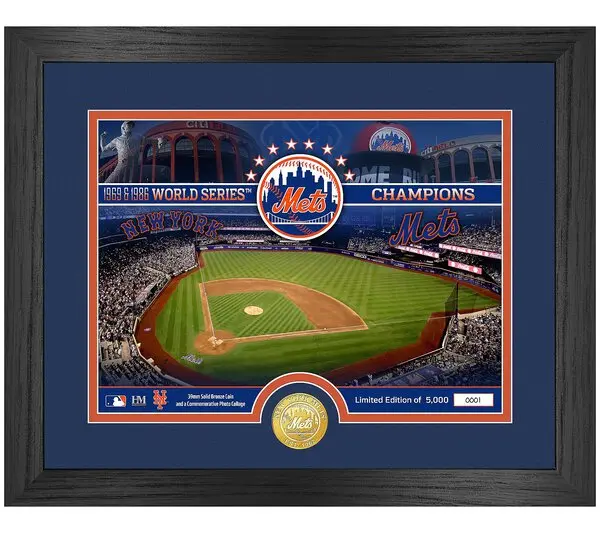 HIGHLAND MINT New York Mets Bronze Coin Photo M Int