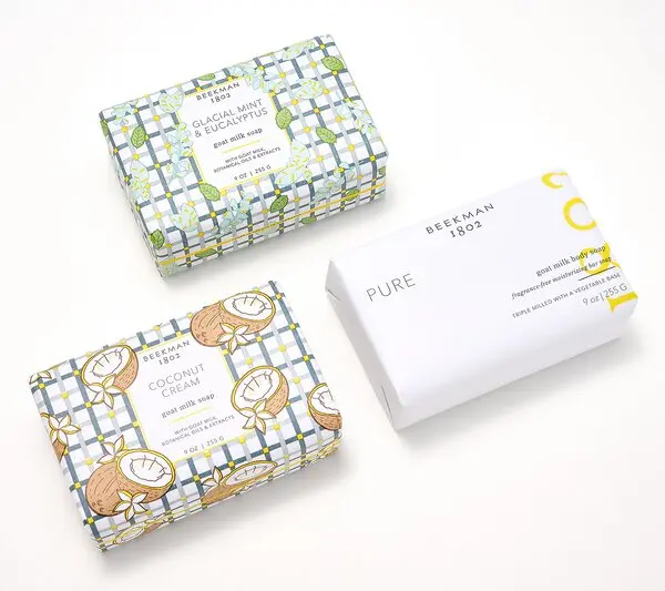 BEEKMAN 1802 Assorted 9oz Goat Milk Bar Soap Trio