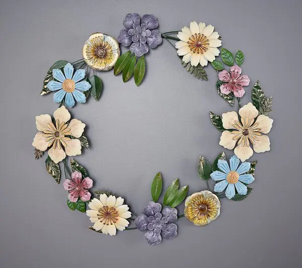 HOME REFLECTIONS As Is 22 Spring Floralmetal Wreath - One-color
