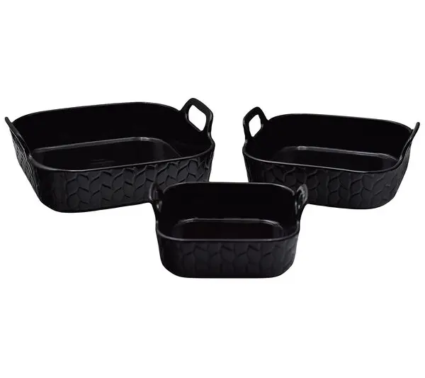TEMP-TATIONS As Is Carved Willow 3-piece Serving Set