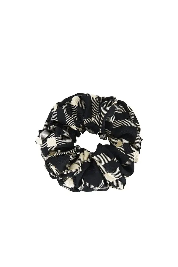 Burberry Silk Scrunchie With Charm - Black & Calico Ip Check