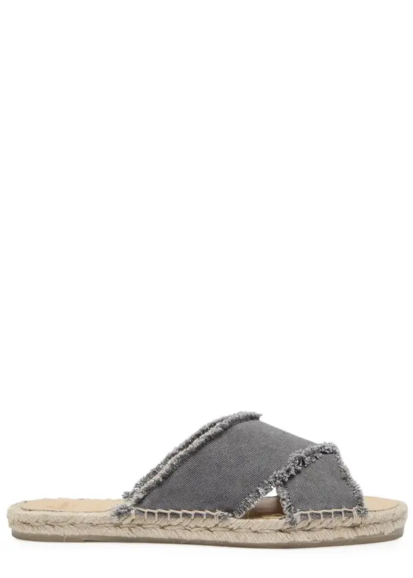 CastaÑer Palmera Distressed Canvas Espadrille Sliders