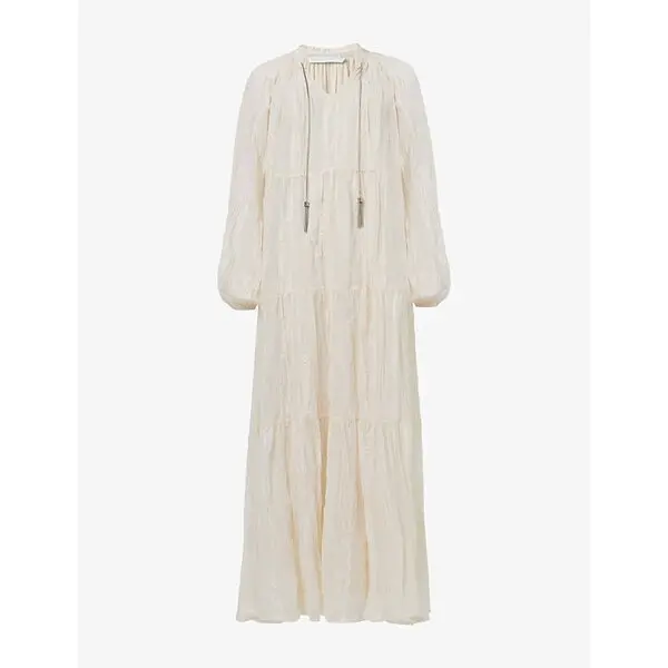 LEEM Long-sleeve Lace Woven Kaftan