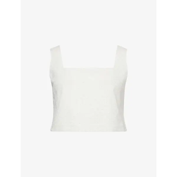 Paige Aelita Square-neck Cotton Top - White