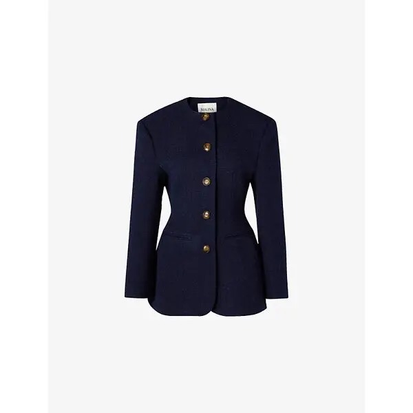 MALINA Carol Fitted Wool-blend Blazer