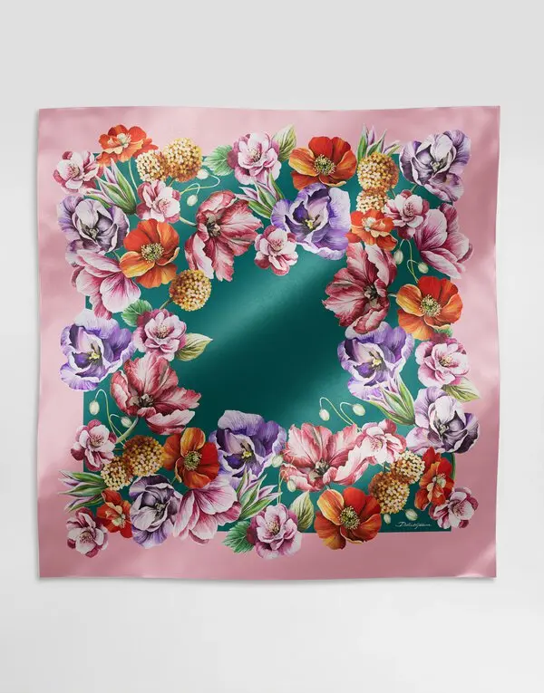 Dolce & Gabbana Floral- Silk Twill Foulard - Print